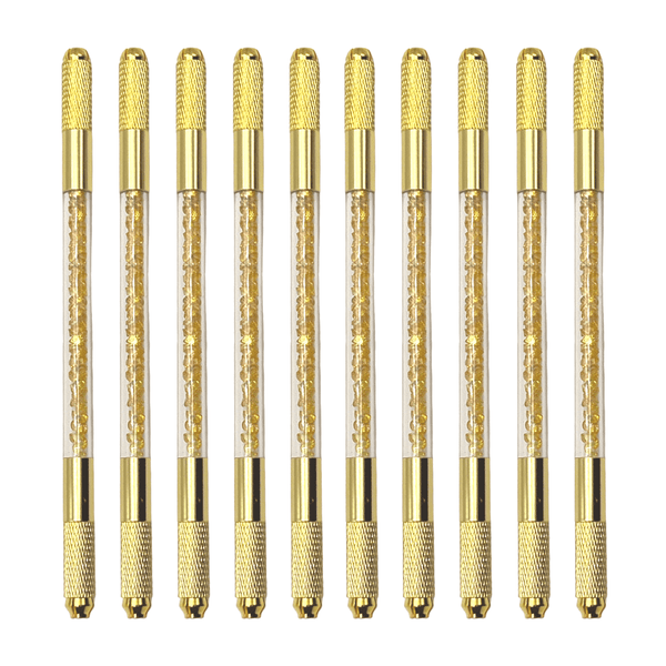 10/$25! Dual Ended Gold w/Gold Crystal Microblading Tools – MINX Brows
